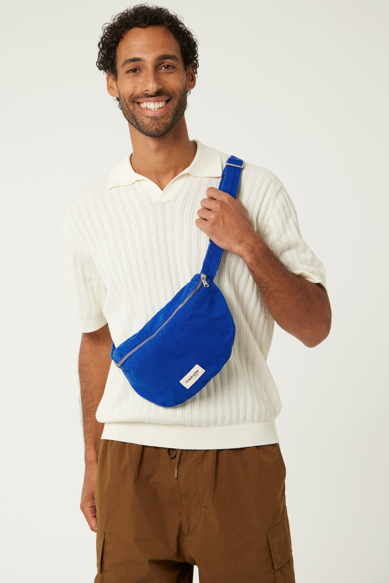 Custine le sac banane | Sergé de coton Venice Blue | Rivedroite Paris