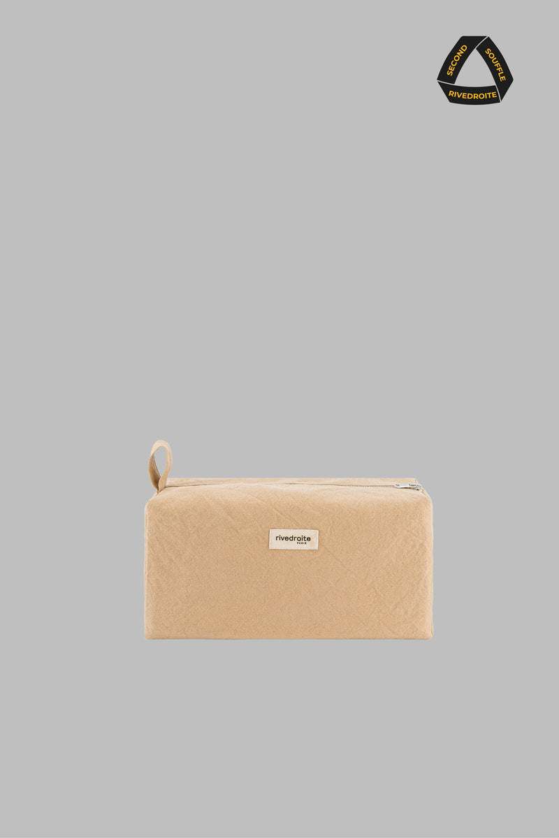 Alma the maternity toiletry bag - Recycled cotton Beige – Rivedroite Paris